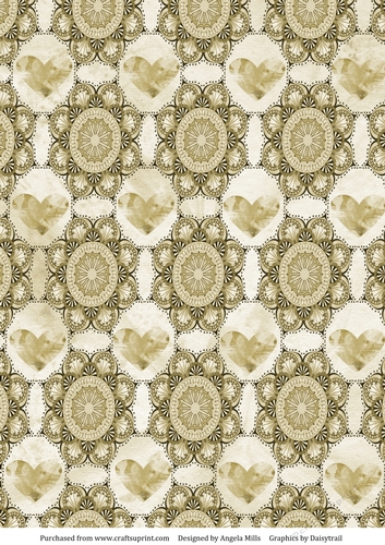 A4 Paper Sepia Mandalas and Hearts on Cream Background - CUP1033150 ...