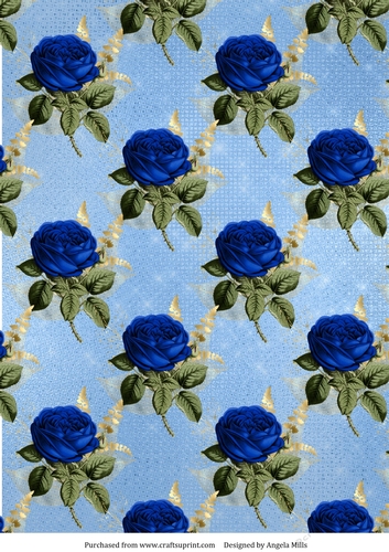 A4 Paper Blue Roses on Cobalt Blue Background - CUP1038474_89143 ...