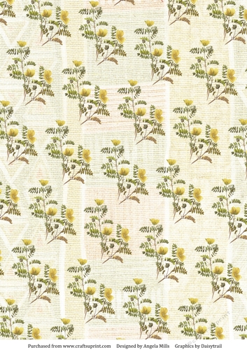 A4 Paper Yellow Flowers on Cream Background - CUP1039418_89143 ...