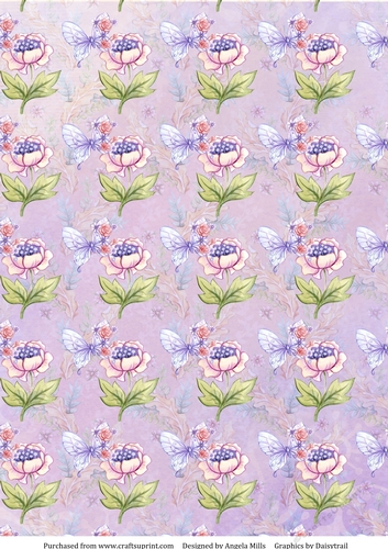 A4 Paper Lilac Butterfly/Floral on Lilac Background - CUP1043911_89143 ...