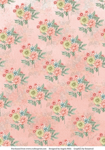 A4 Paper Peach/Yellow Flowers on Peach Background - CUP1044605_89143 ...