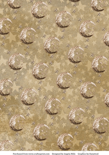 A4 Paper Gold Moon Design on Gold Starry Background - CUP1044985_89143 ...