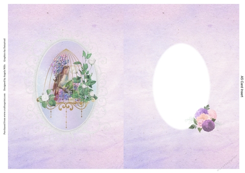 A5 Card Insert Birdcage on Lilac Background, Blank - CUP1054401_89143 ...