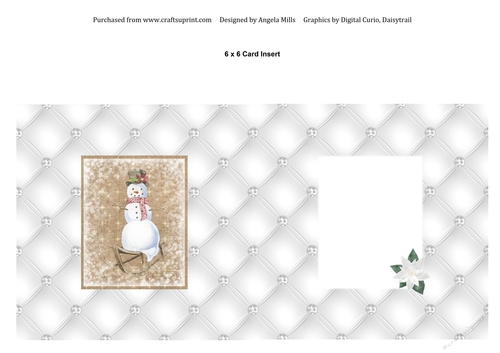 6 x 6 Card Insert Christmas Snowman White/Kraft, Blank - CUP1085653 ...