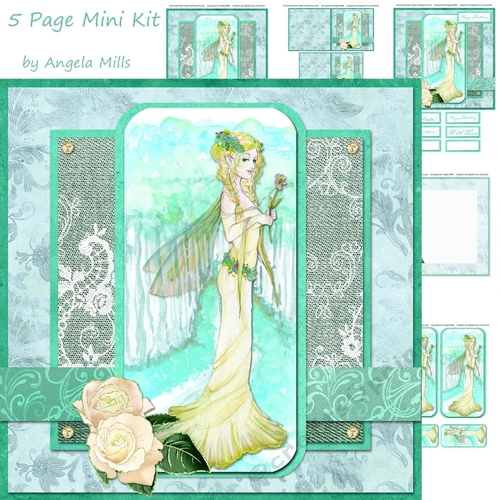 8 x 8 Card Mini Kit Aqua/Yellow Fairy Princess 5 Sheets - CUP1112589 ...