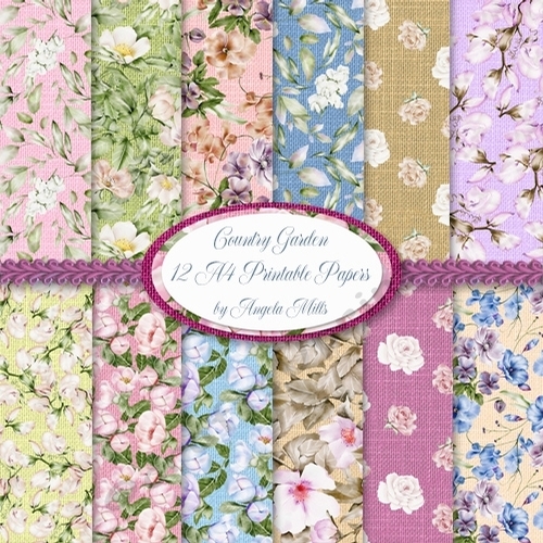 Country Garden Paper Pack: 12 A4 Printable Floral Papers - CUP1169533 ...