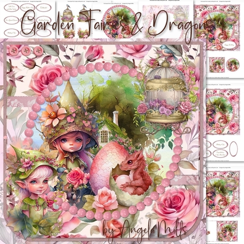 Garden Fairies and Dragons 4: 7 x 7 Card Mini-Kit, 7 Sheets ...