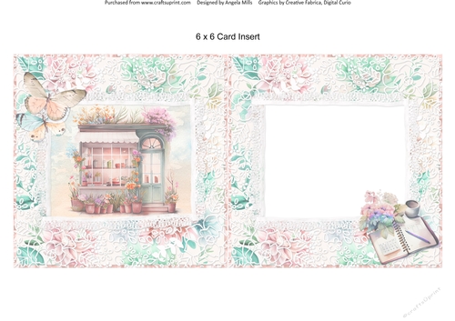Spring Celebrations 8: Flower Shop 6 x 6 Card Insert with Peach/Mint ...