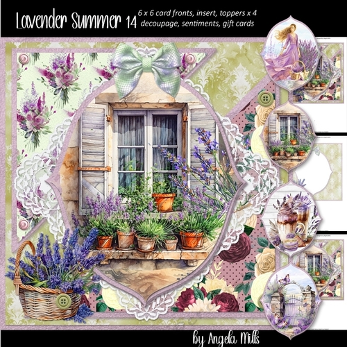 Lavender Summer 14: Lavender Window 8 x 8 Card Mini Kit incl. 4 Toppers ...