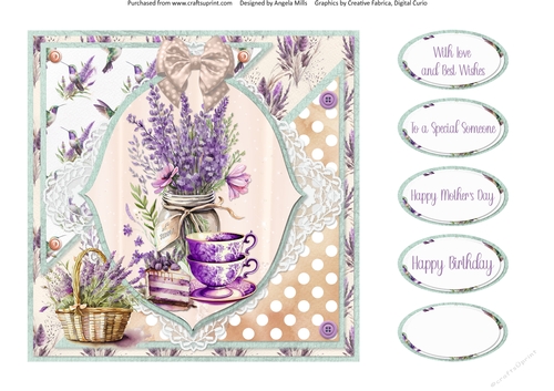 Lavender Summer 45: Lavender Celebration 7 x 7 Card Front with ...