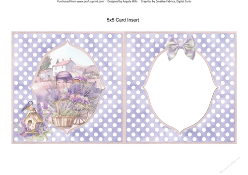 Lavender Summer 18: Lavender Floral Cart 5 x 5 Card Insert with ...