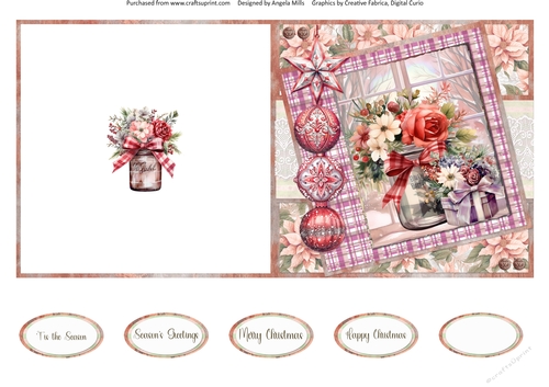 Christmas Greetings 18: Winter Florals & Gift 5 x 5 Quick Cut & Fold ...