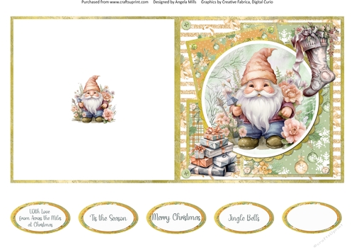 Traditional Christmas 39: Winter Garden Gnome 5 x 5 Quick Cut & Fold ...
