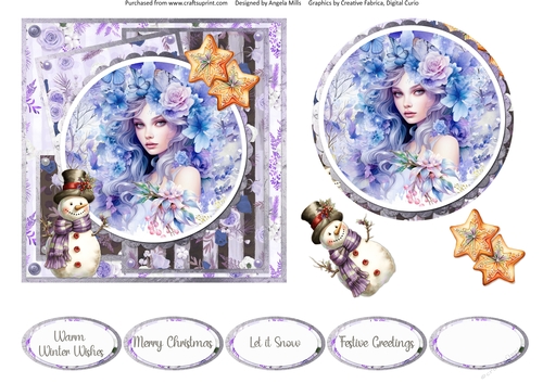 Traditional Christmas 44: Winter Fae 6 x 6 Card Front with Topper ...