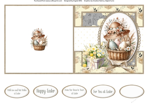 Easter Wishes 9: Boho Easter Bonnet & Basket 5 x 5 Quick Cut & Fold ...