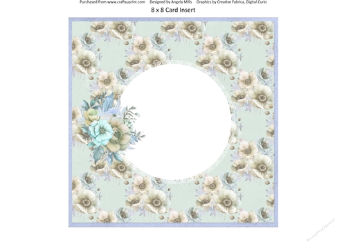 Spring Garden 10: Garden Flowers 8 x 8 Card Insert with Yellow & Green ...