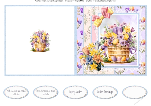 Spring Celebrations 15: Easter Basket 5 x 5 Quick Cut & Fold Card with ...