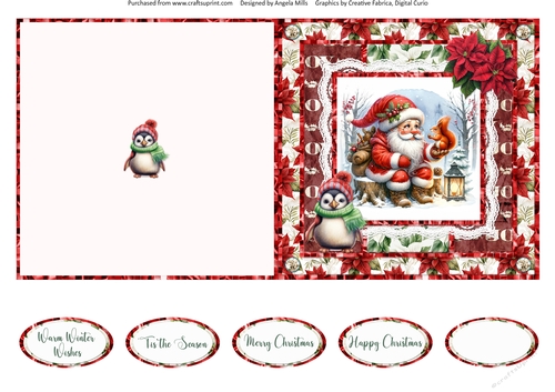 Santa Gnomes 15: 5 x 5 Quick Cut & Fold Card with Sentiments ...