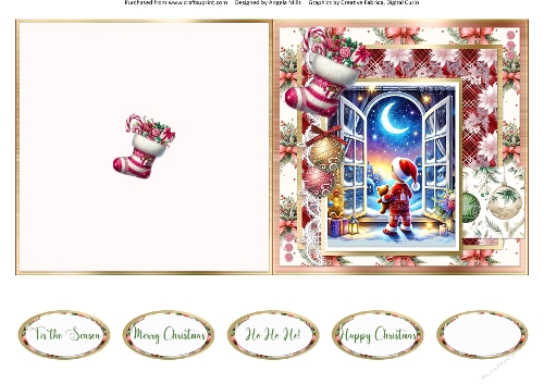 Christmas Eve 9: Waiting for Santa 5 x 5 Quick Cut & Fold Card with ...