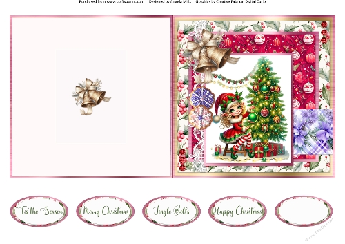 Christmas Eve 15: Elfie Girl 5 x 5 Quick Cut & Fold Card with ...