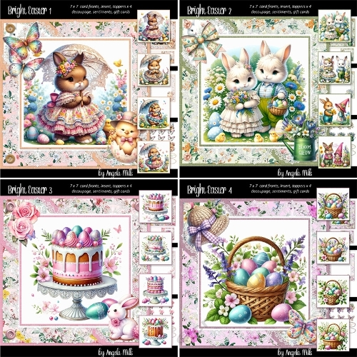 Bright Easter 1 to 4 Bumper Kit: Four 7 x 7 Card Mini Kits, 24 A4 ...