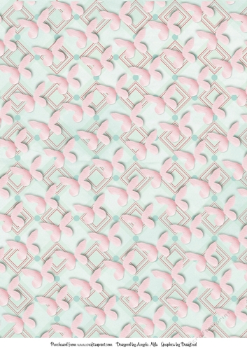 A4 Background Paper Peach/Aqua Butterflies - CUP919635_89143 | Craftsuprint