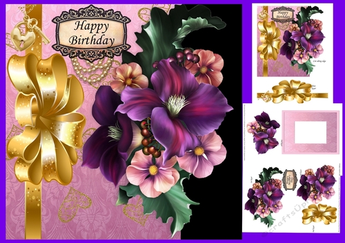 Purple Flower shaped card - CUP997104_18427 | Craftsuprint