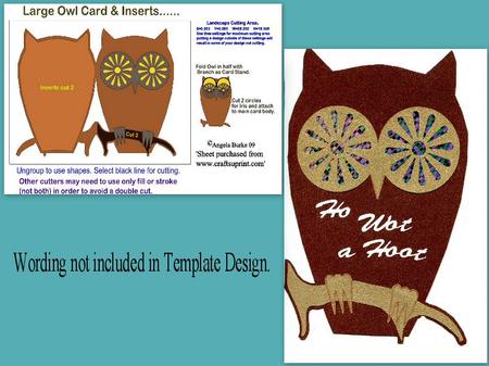 Large Owl Card & Inserts - CUP700231_379 | Craftsuprint