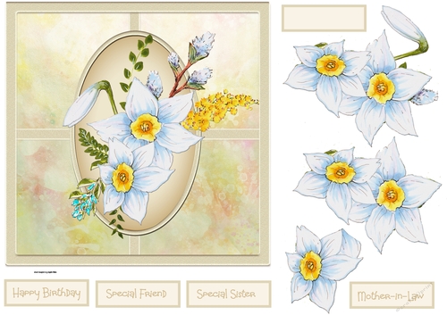 Spring flowers 7x7 card - CUP1041124_8 | Craftsuprint