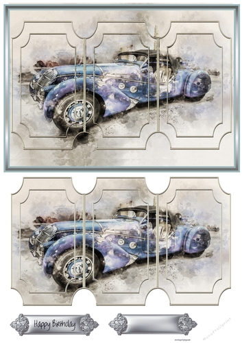 Sporty vintage car A5 card - CUP1046700_8 | Craftsuprint