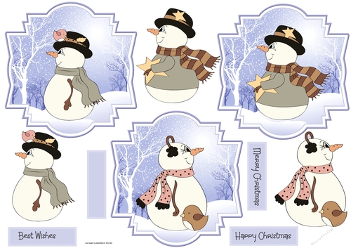 Snowman collection 2 toppers - CUP1072575_8 | Craftsuprint
