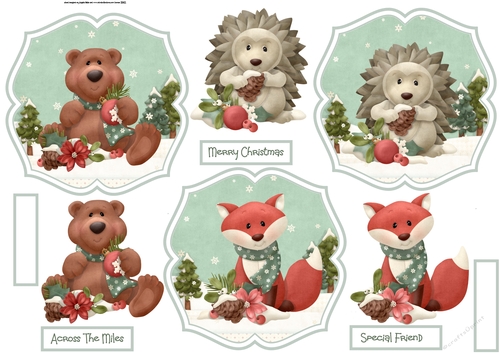 Christmas forest friends toppers - CUP1174860_8 | Craftsuprint