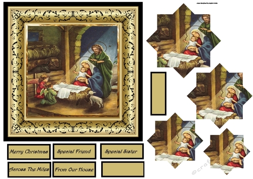 Baby Jesus in the stable 6x6 - CUP1183235_8 | Craftsuprint