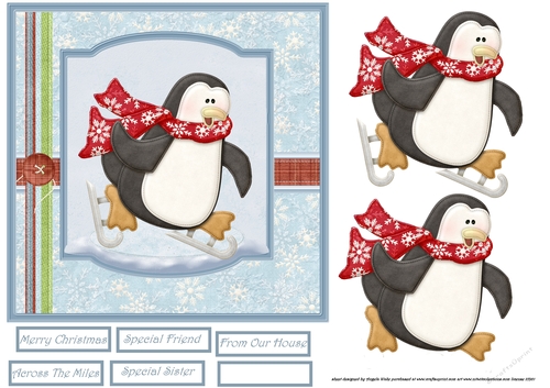 Penguin skating 7x7 - CUP1220431_8 | Craftsuprint