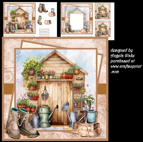 Garden shed 7x7 and decoupage, insert and toppers - CUP1302589_8 ...