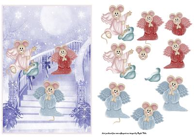 Christmas Angel Mice - CUP148967_8 | Craftsuprint