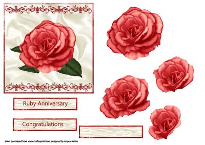 Ruby Anniversary Rose - CUP201885_8 | Craftsuprint