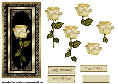 Lemon Single Rose, Card Front - CUP260952_8 | Craftsuprint