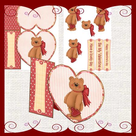 Teddy Bear Heart Shaped Card Mini Kit - CUP385819_8 | Craftsuprint