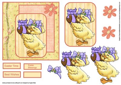 Large Easter Egg from a Chick Card Front - CUP386635_8 | Craftsuprint