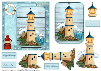 Nautical Lighthouse, Topper and Decoupage - CUP387192_8 | Craftsuprint