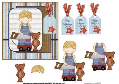 Daddy's Little Helper Card Front and Decoupage - CUP403853_8 | Craftsuprint