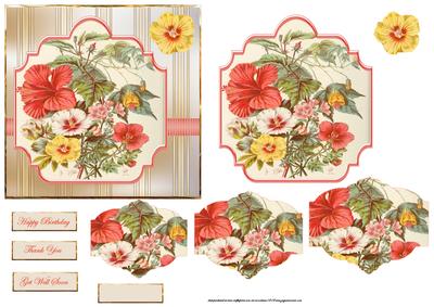 Mixed Flowers Card with Topper and Layers - CUP440655_8 | Craftsuprint