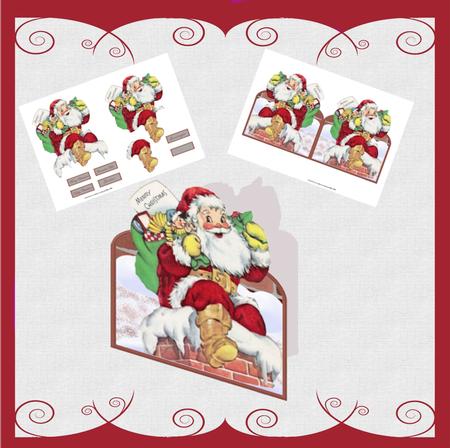 Vintage Santa Over the Edge Card Mini Kit - CUP455697_8 | Craftsuprint