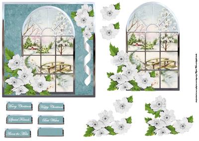 Over the Bridge Winter Scene Window View Card - CUP469422_8 | Craftsuprint