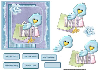 Tweety Crafter Card with Decoupage - CUP491173_8 | Craftsuprint