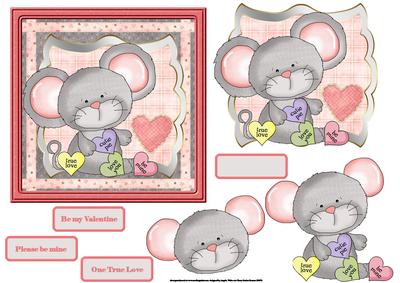 Mouse Valentine Card with a Topper and Decoupage - CUP492045_8 ...