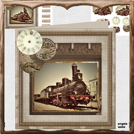 Vintage Steam Train 8x8 Card Mini Kit - CUP523251_8 | Craftsuprint