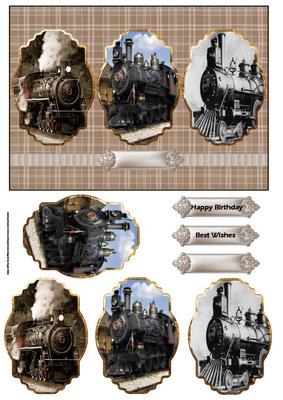 Vintage Train Panel Card with Toppers - CUP523530_8 | Craftsuprint