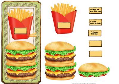 Junk Food Birthday Dl Card with Decoupage - CUP527406_8 | Craftsuprint